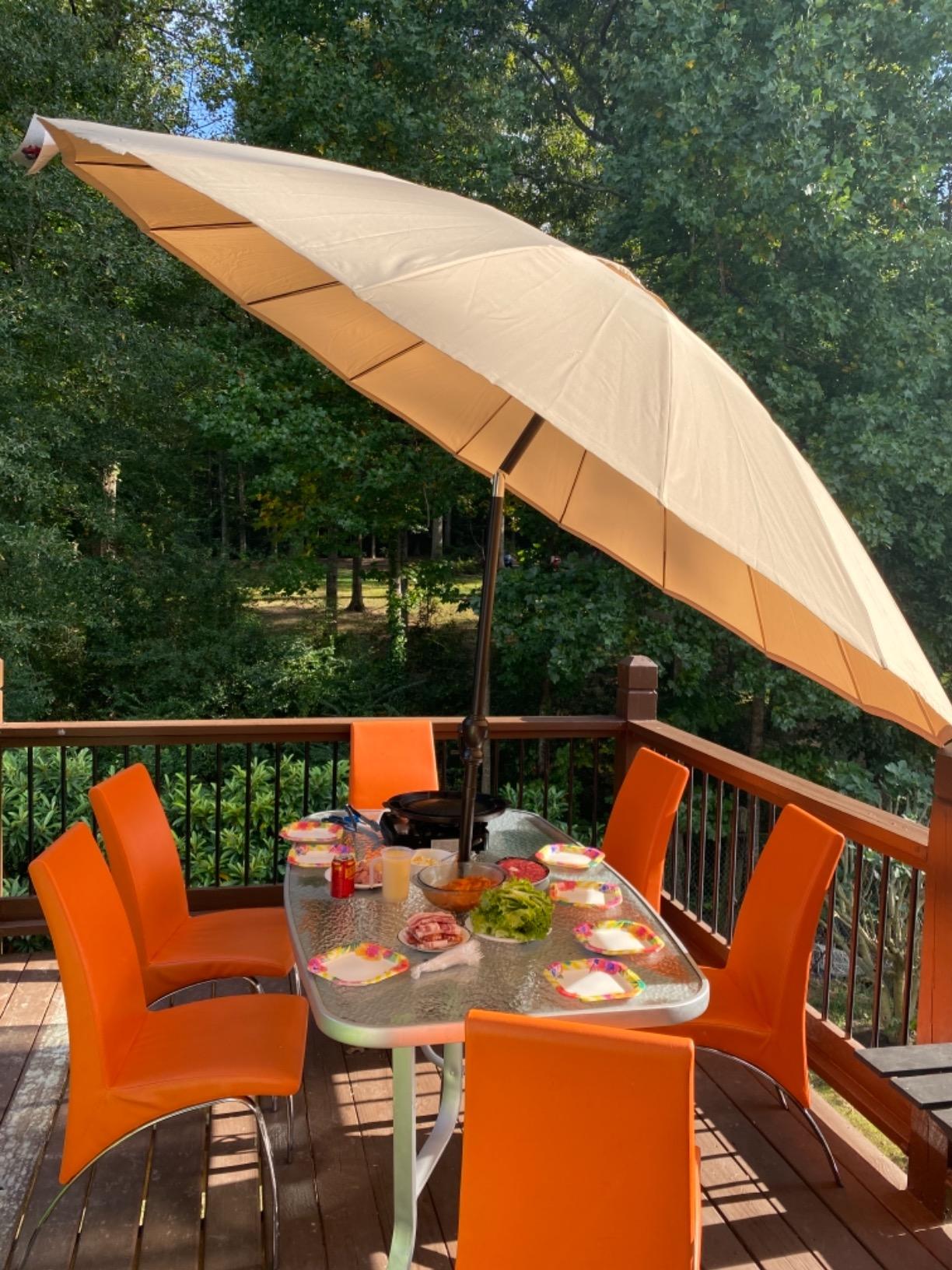 Amazon.com : PHI VILLA 10ft Outdoor Patio Umbrella Clearance, 16 ...