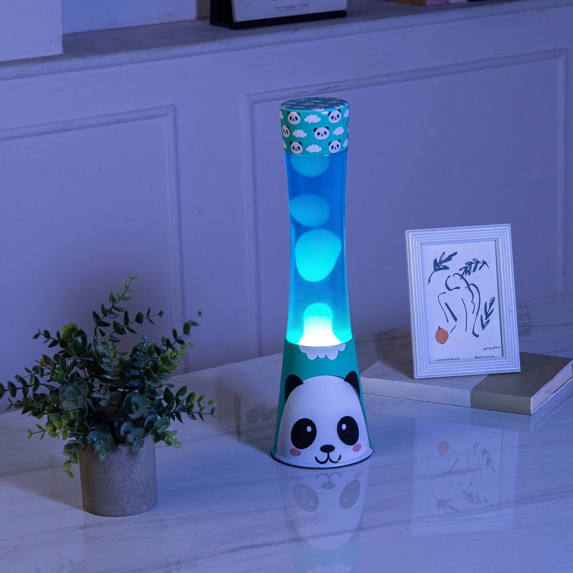 AHCCSD Lava Lamp,16 Inch Big Lava Lamps-Decal Base Blue Panda with ...