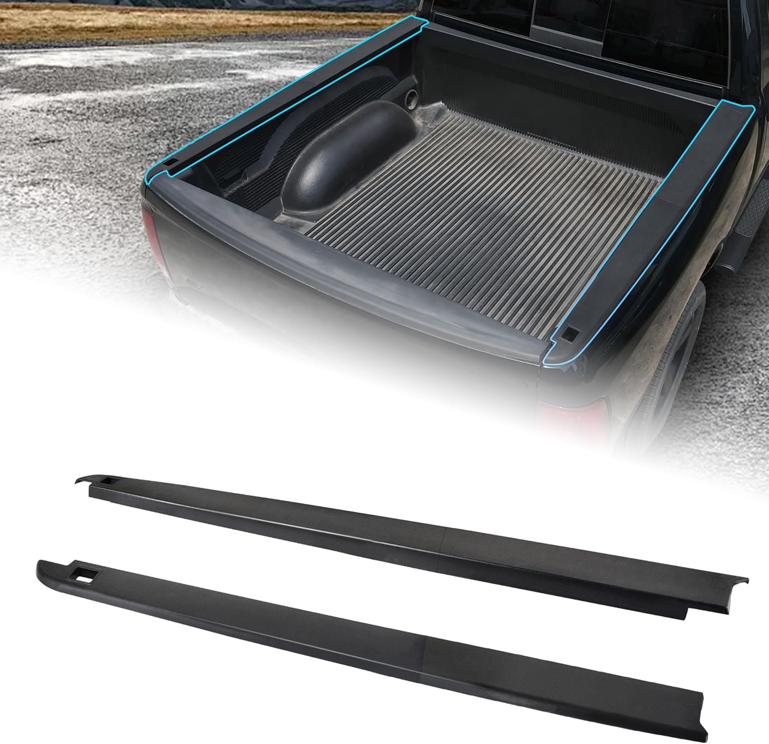 Amazon.com: KEWISAUTO Bed Side Rail Cap Cover W/Stake Holes for 2009 ...