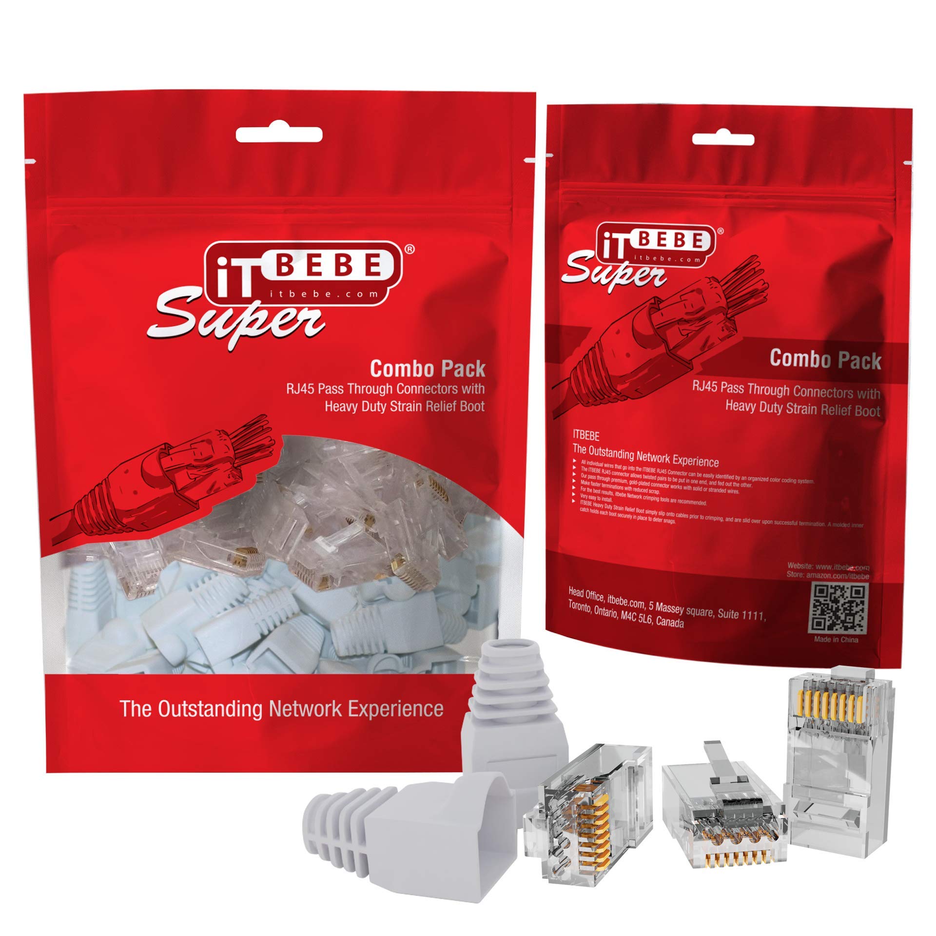 Buy ITBEBE 30/30 RJ45 Cat6 Pass Through Connectors for 23 AWG Cables - 30 Cat6 Passthrough ...