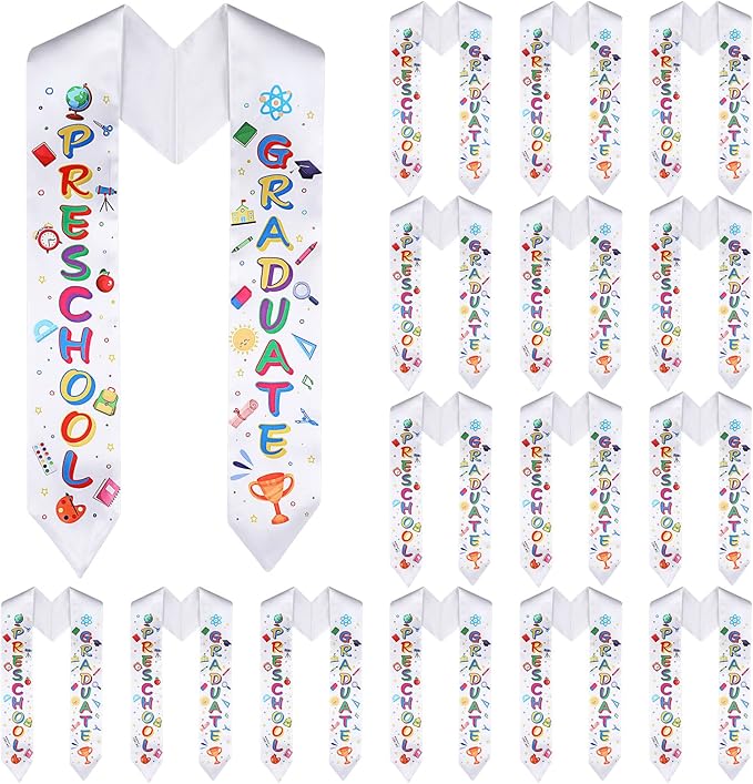 16 Pieces Preschool Printed Graduation Stole Kids Graduation Stole ...
