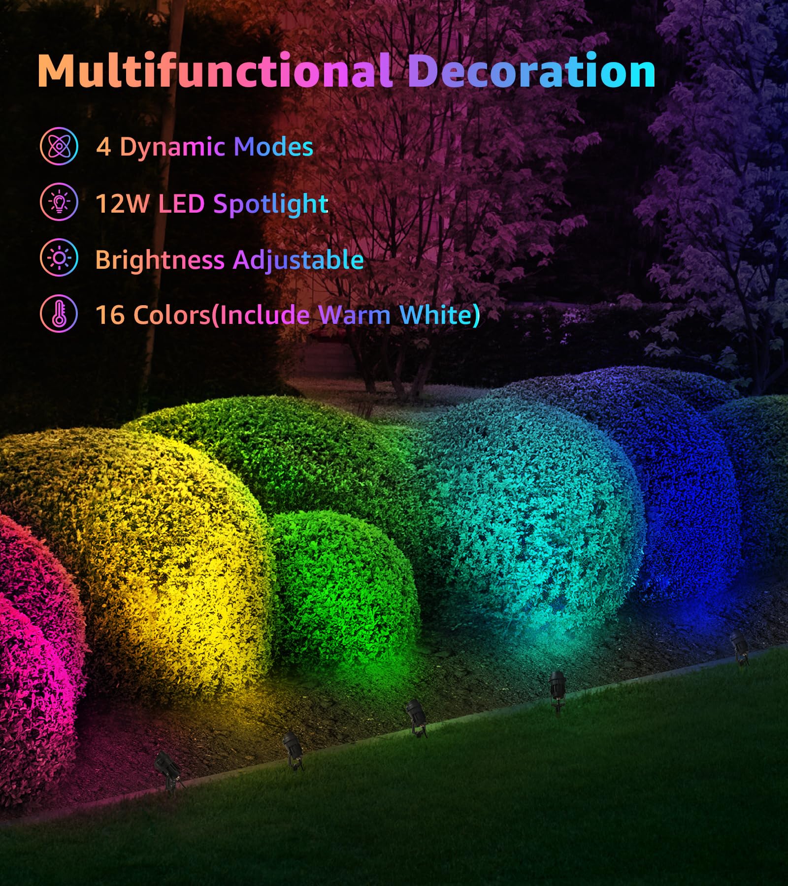 Color Led Landscape Lights 120v EDISHINE 120V LED Spotlight,