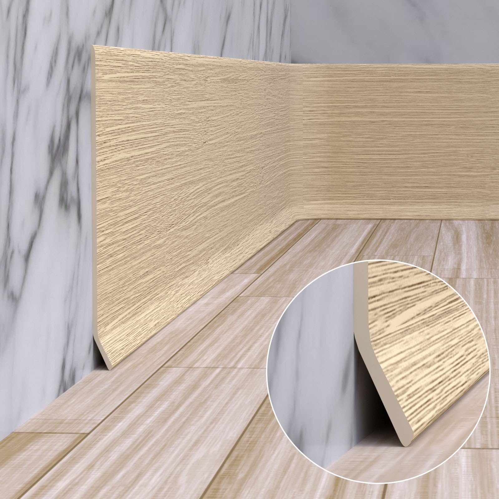 Snapklik.com : Duzzy Flexible Baseboard Molding Trim, 4 Inch