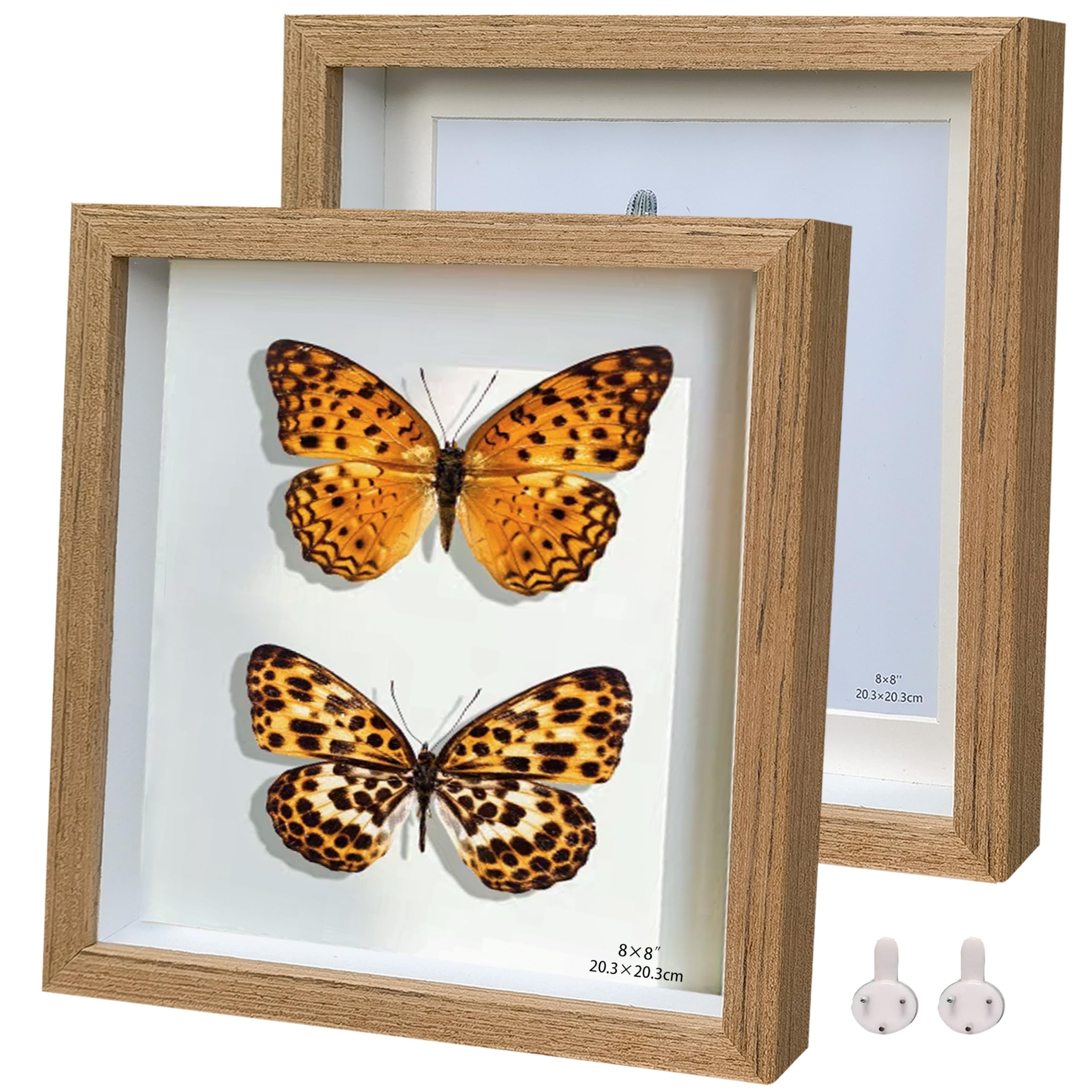 Houstimi 3D Dark Wooden Picture Frame Square 20 x 20 cm Object Frame ...