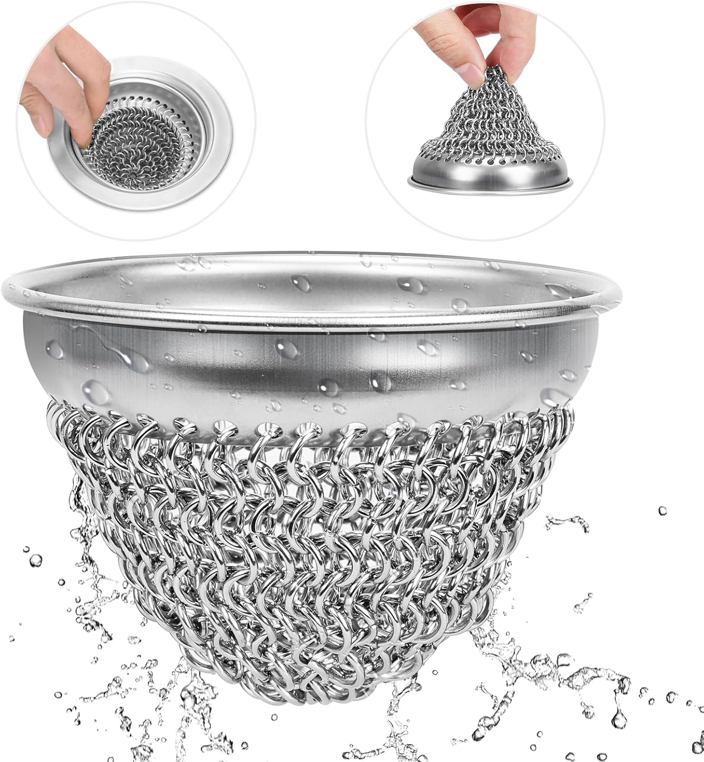 Wokdada Kitchen Sink Drain Strainer, Reversible Insert Mesh Sink ...
