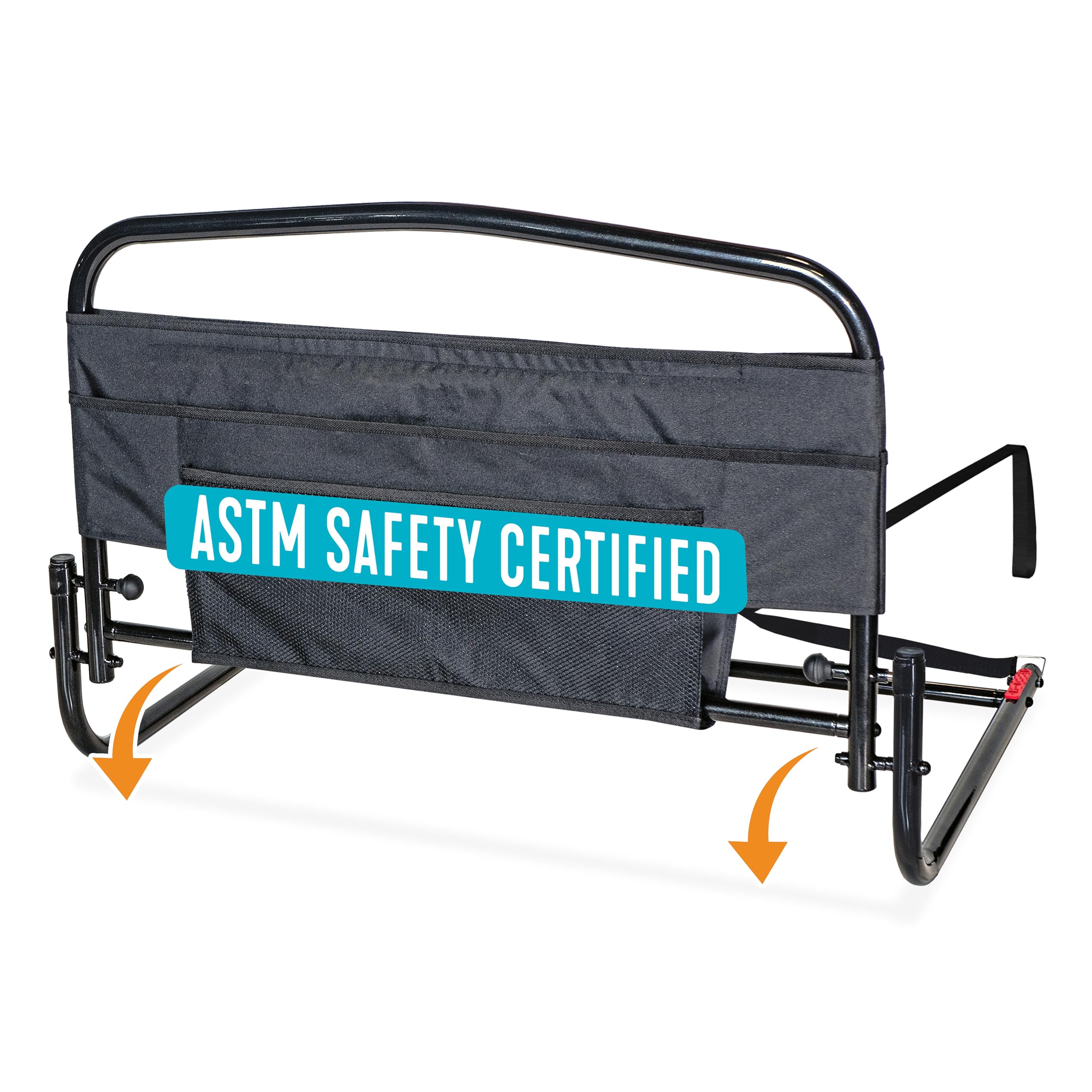 Stander 30inch Safety Bed Rail With Padded Pouch Folding Guardrail ...