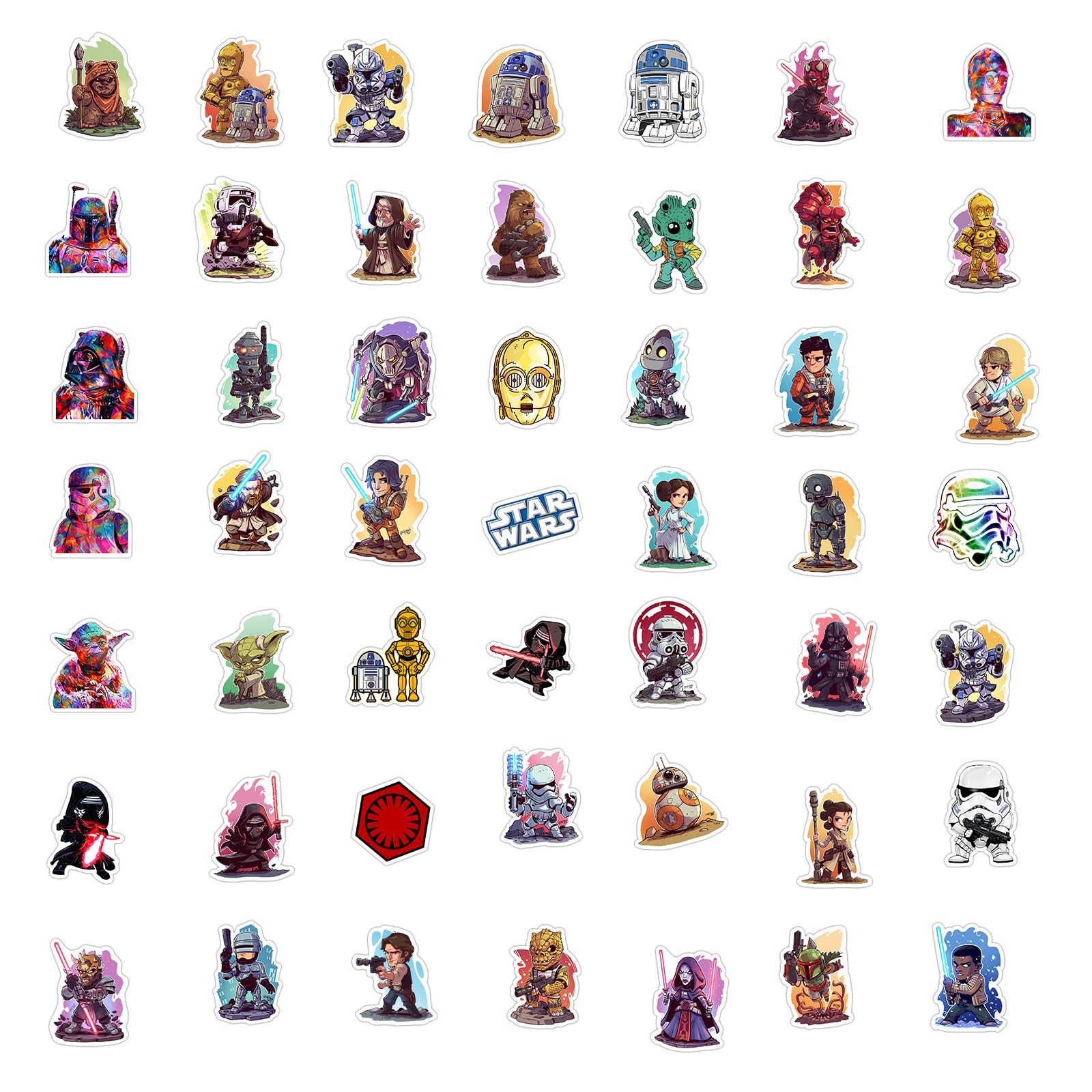 Snapklik.com : Star War Stickers 100pcs, Repeating Waterproof Video ...