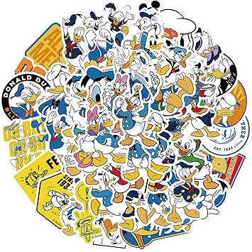 Amazon.com: 50pcs Cartoon Donald Duck Stickers for Water Bottles, Cute ...