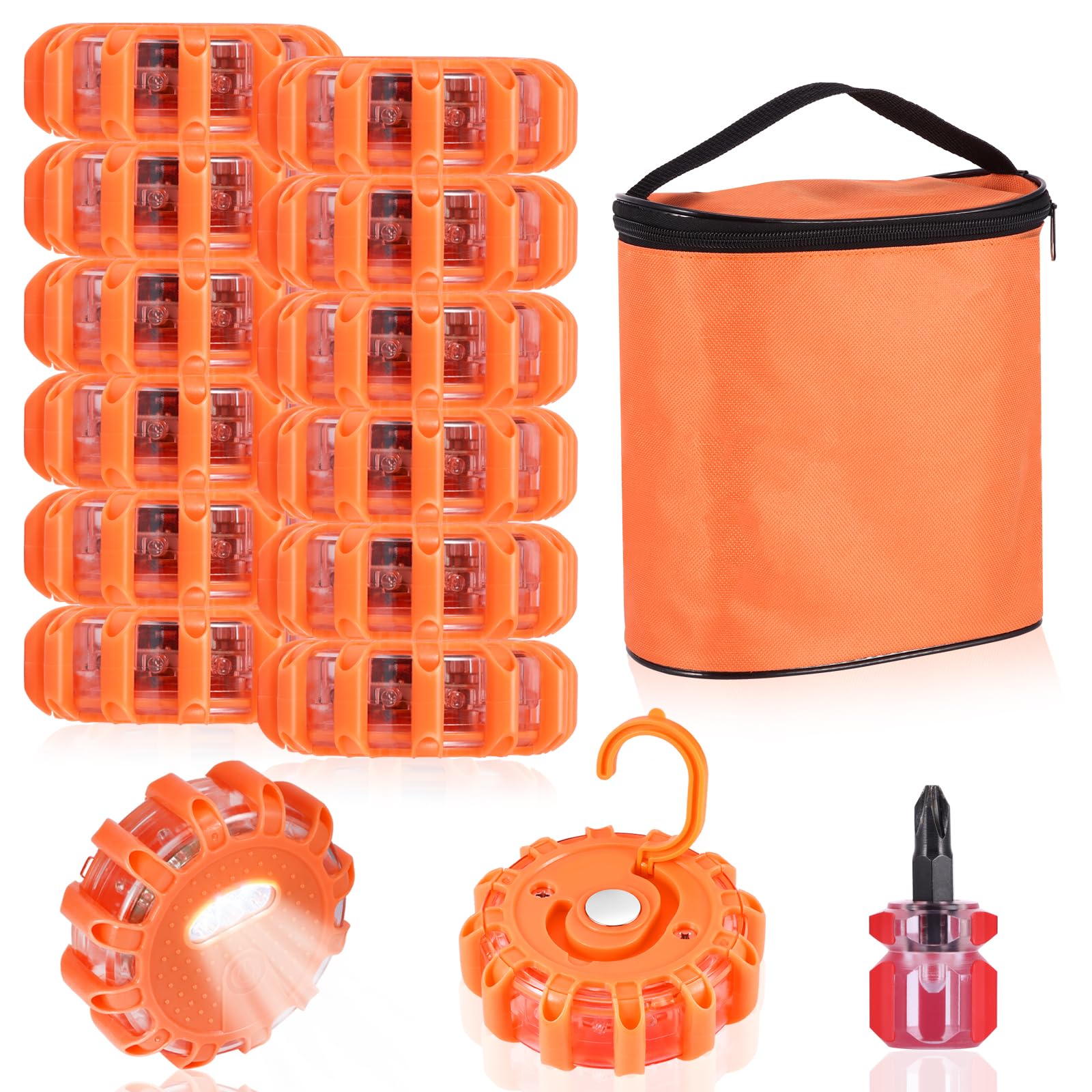 Snapklik.com : 12 Pack LED Road Flares Emergency Lights - Roadside ...