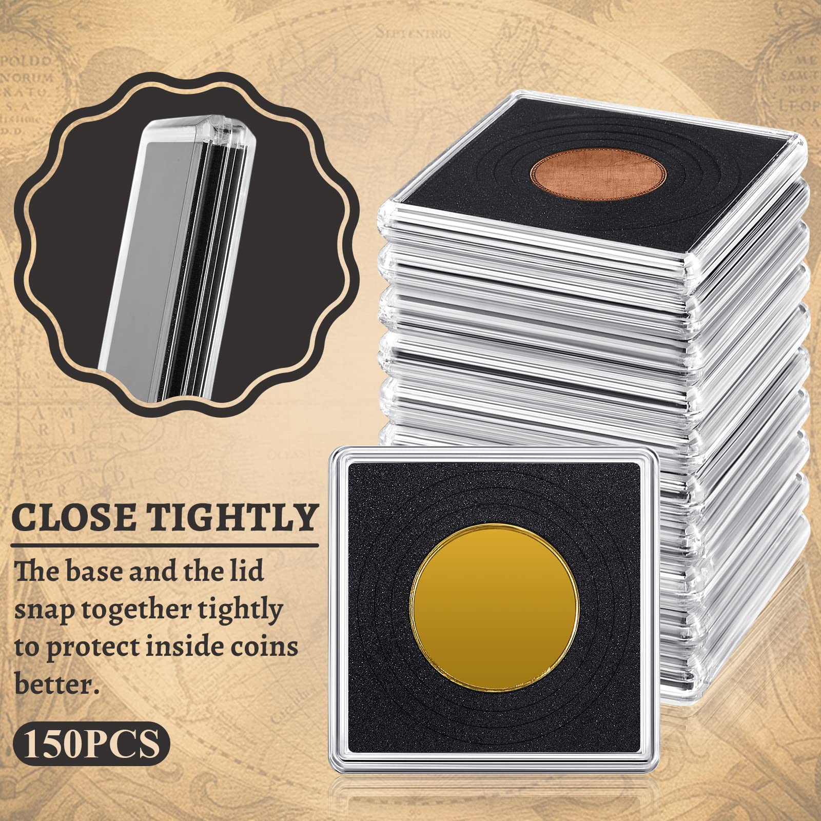 Coin Cases for Collectors Coin Display case Acrylic Silver Dollar Coin ...