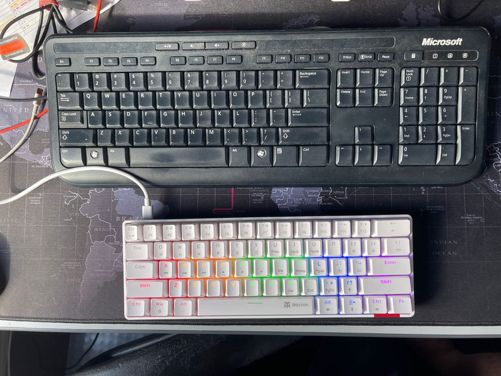 Mechanical Gaming Keyboard, Baytion 61 Keys Ultral Compact Wired ...