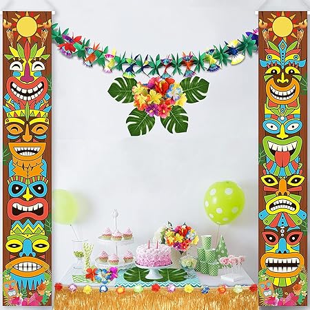 Amazon.com: Hawaiian Luau Party Decoration Supplies, Tiki Totem Door ...