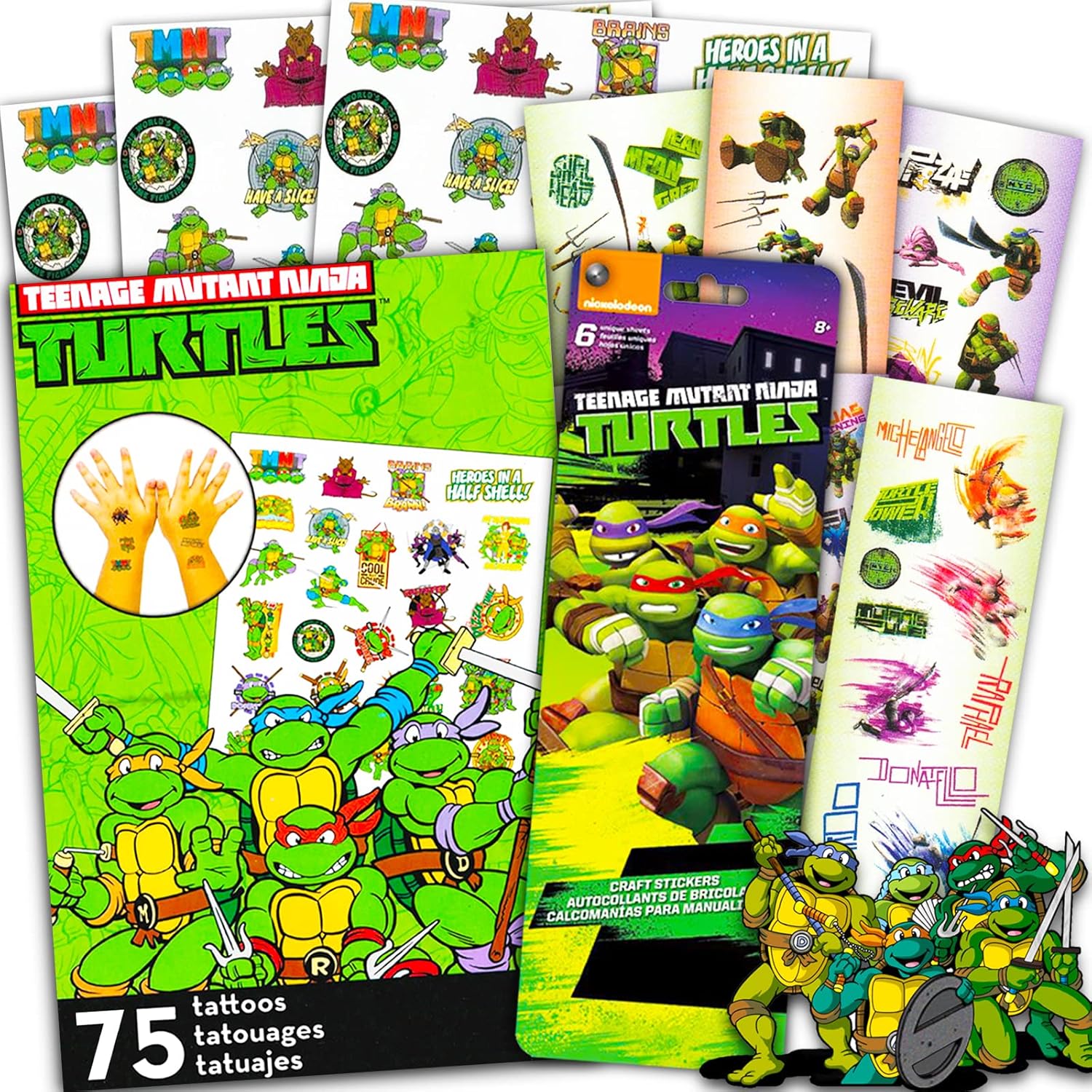 Amazon.com: T M N T Teenage Mutant Ninja Turtles Stickers and Tattoos ...