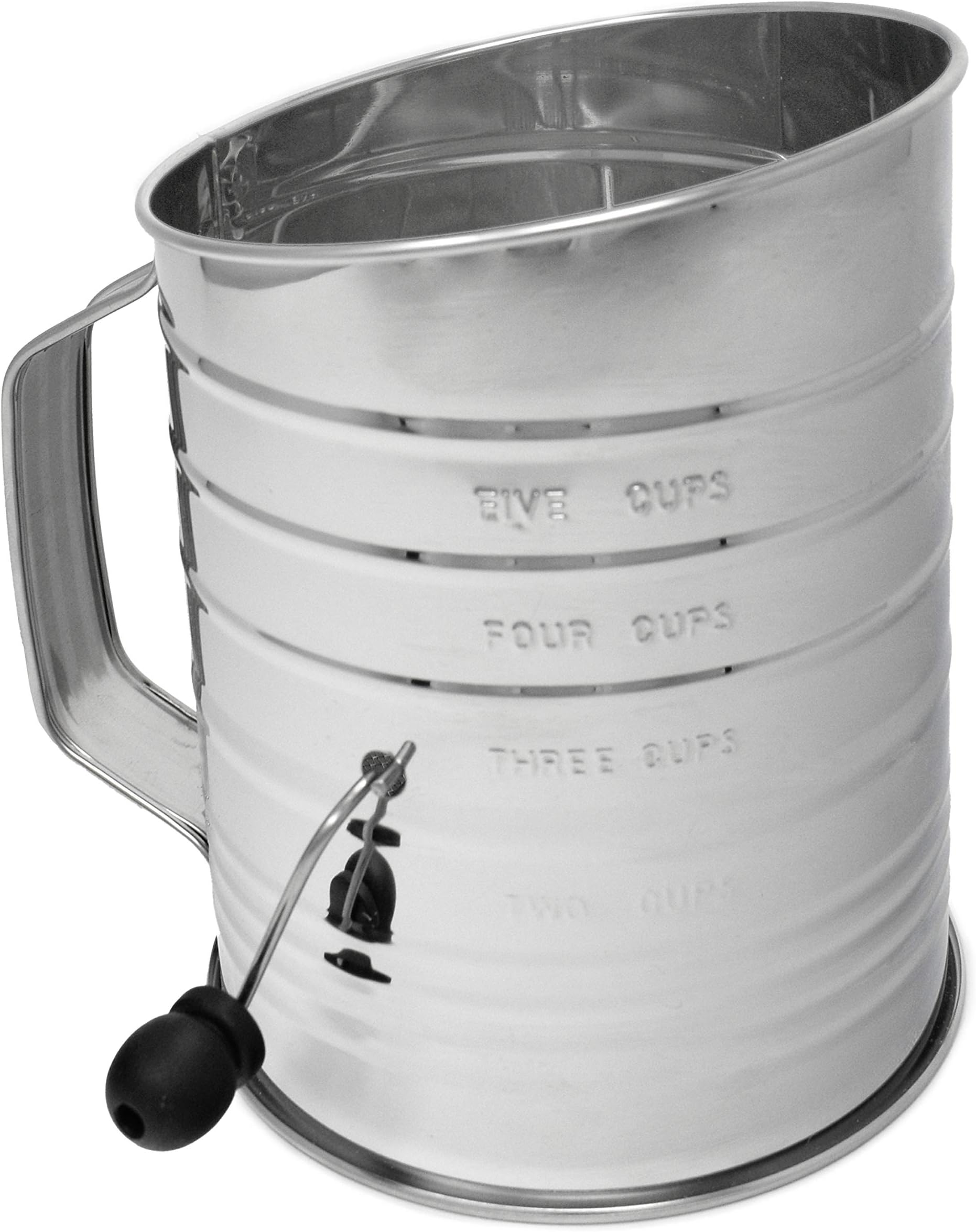 Amazon.com: Norpro 3-Cup Stainless Steel Rotary Hand Crank Flour Sifter ...