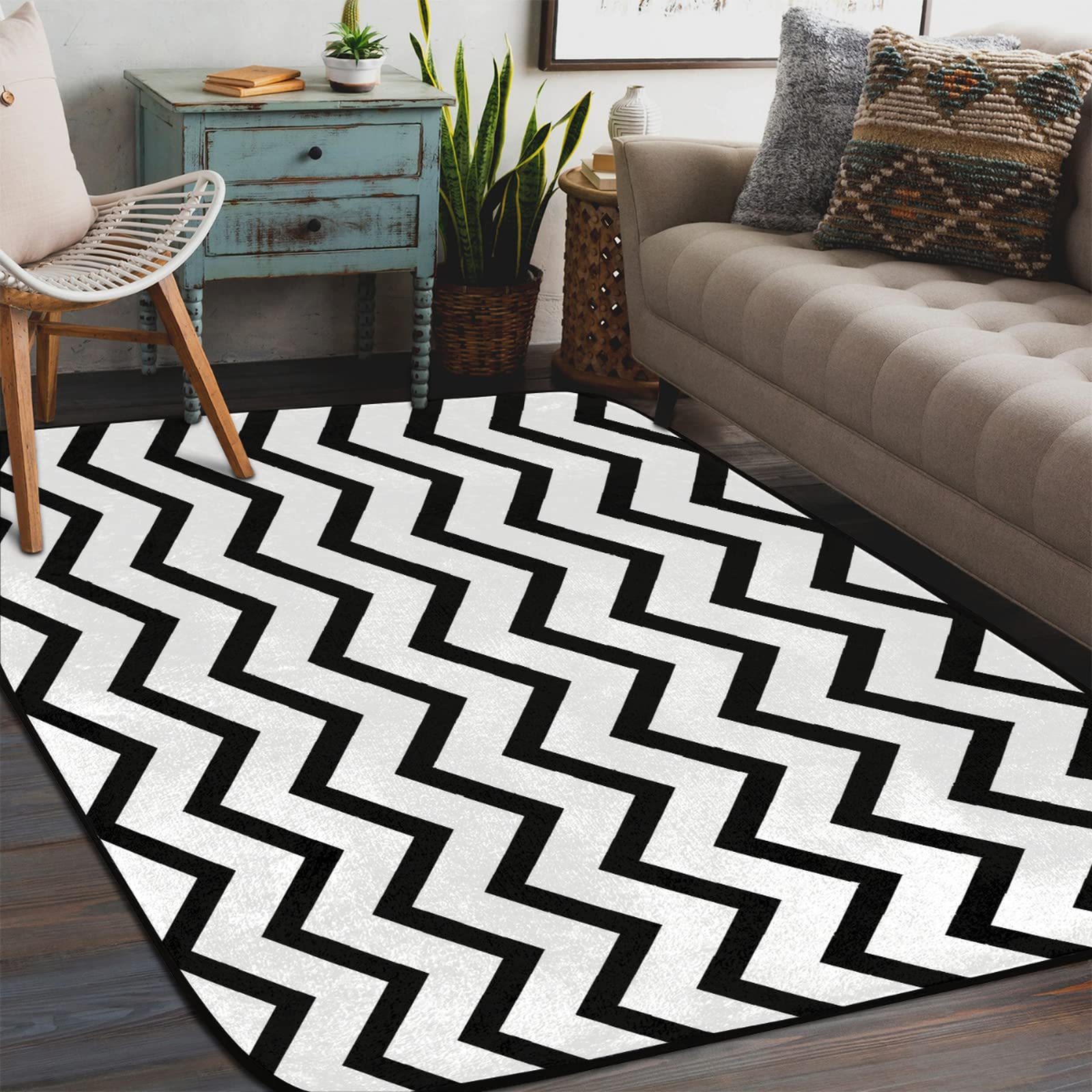 Gray Chevron Area Rug