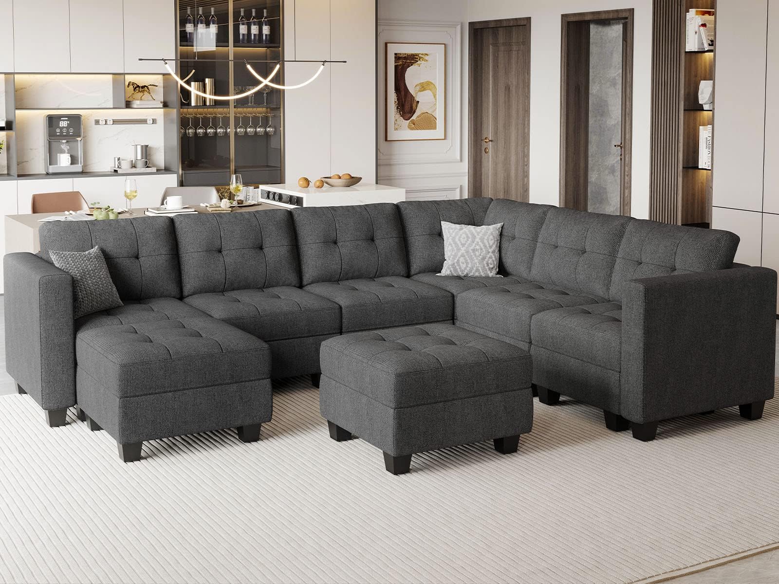 Amazon.com: Eafurn Convertible Sectional Sofa with Pull Out Bed and ...