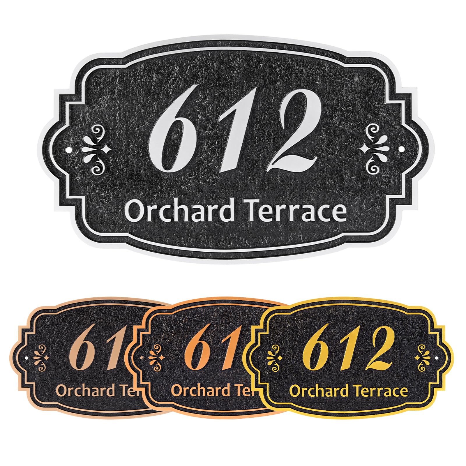 Personalized Cast Metal Address Plaque Custom House Number Sign ...
