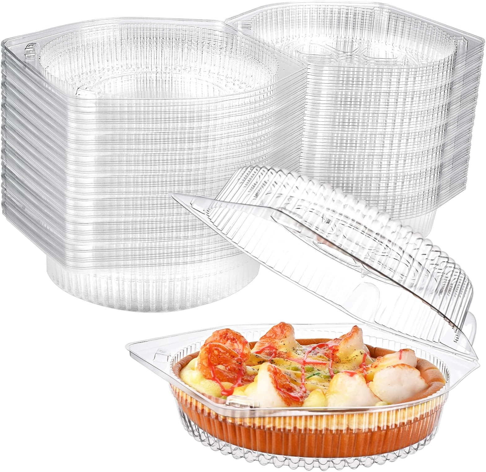 Amazon.com: Supellectilem 10" Plastic Disposable Pie Containers with ...
