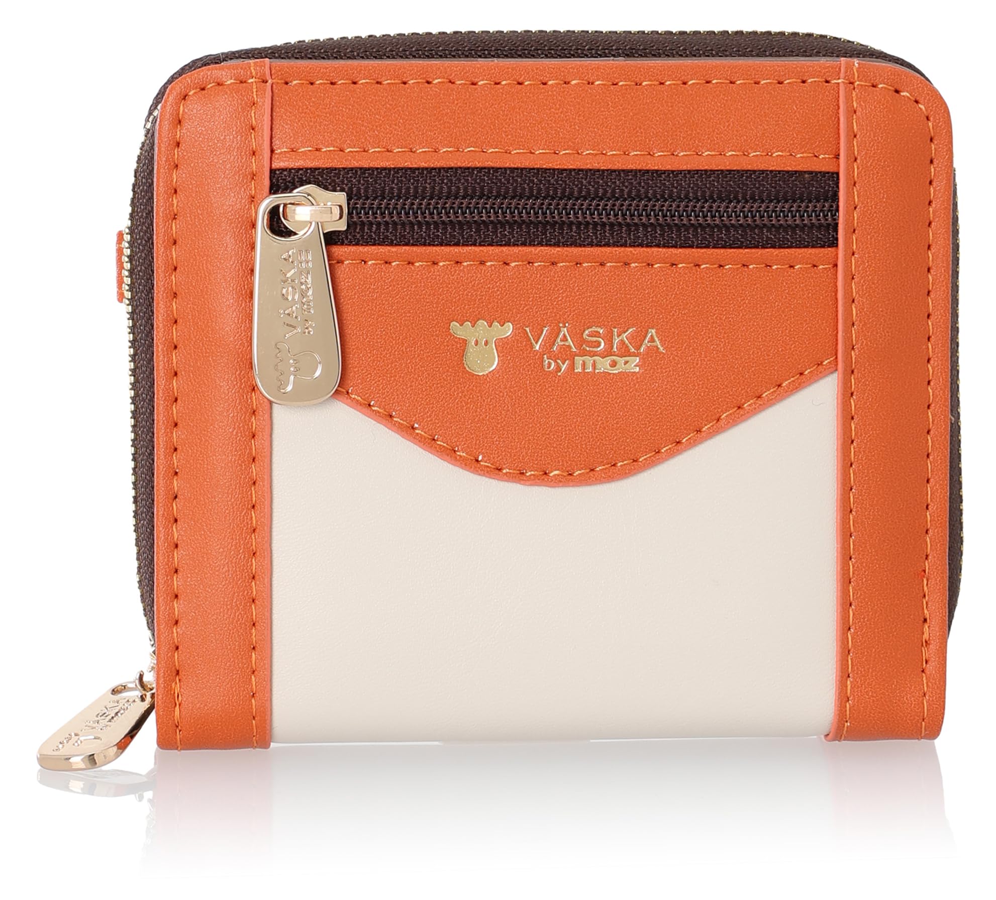 Amazon | [モズ] VASKA コンパクト 小さめ 軽量 小銭入れ VS-0212 VASKA by ヴェスカ トゥワイス・ファスナー二つ折り財布 VS-0212 レディース オレンジ ...