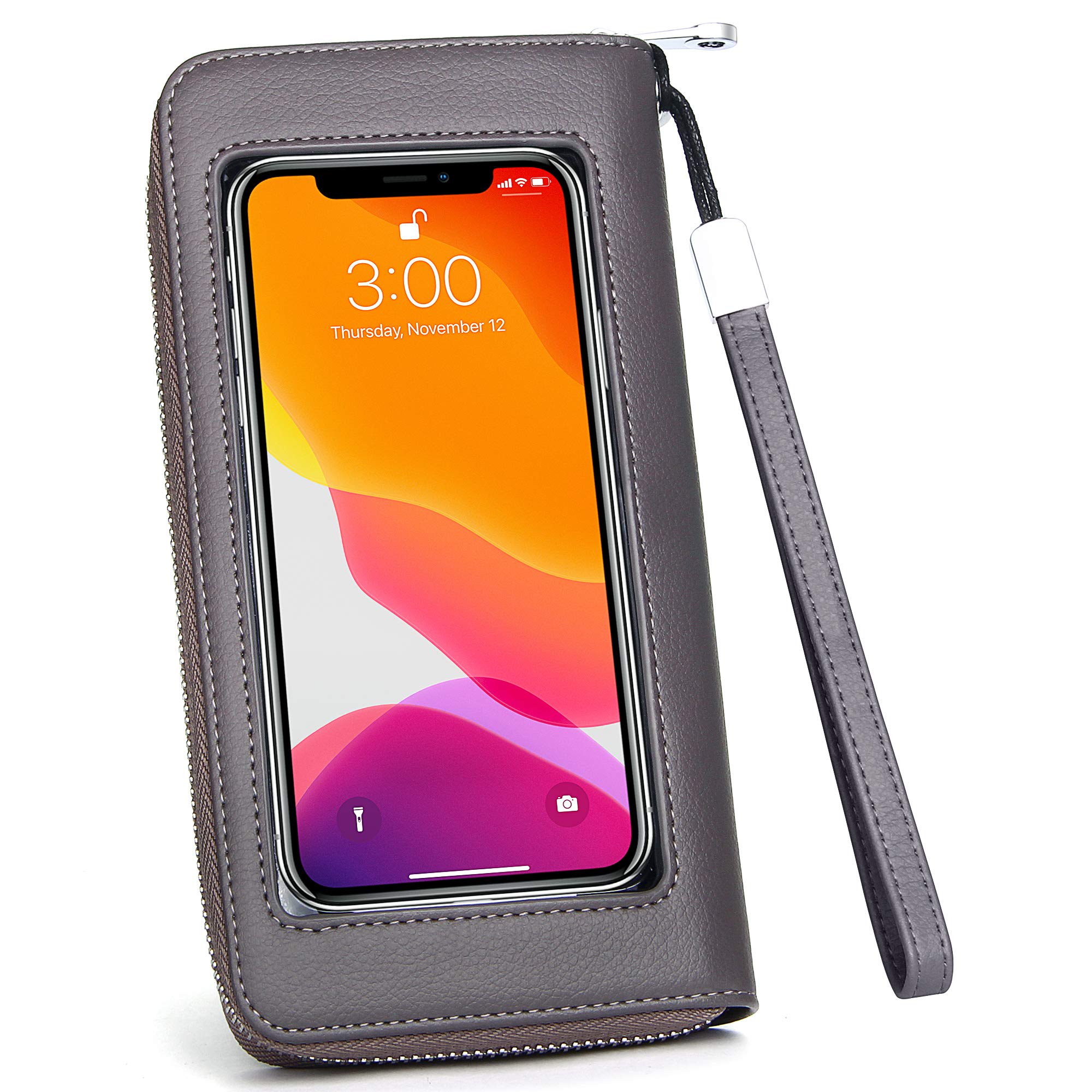 Large Capacity Credit Card Holder Organizer Bifold Wallet for Women Zip ...