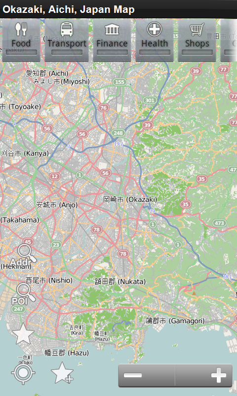 Okazaki, Aichi, Japan Offline Map: PLACE STARS - App on the Amazon Appstore