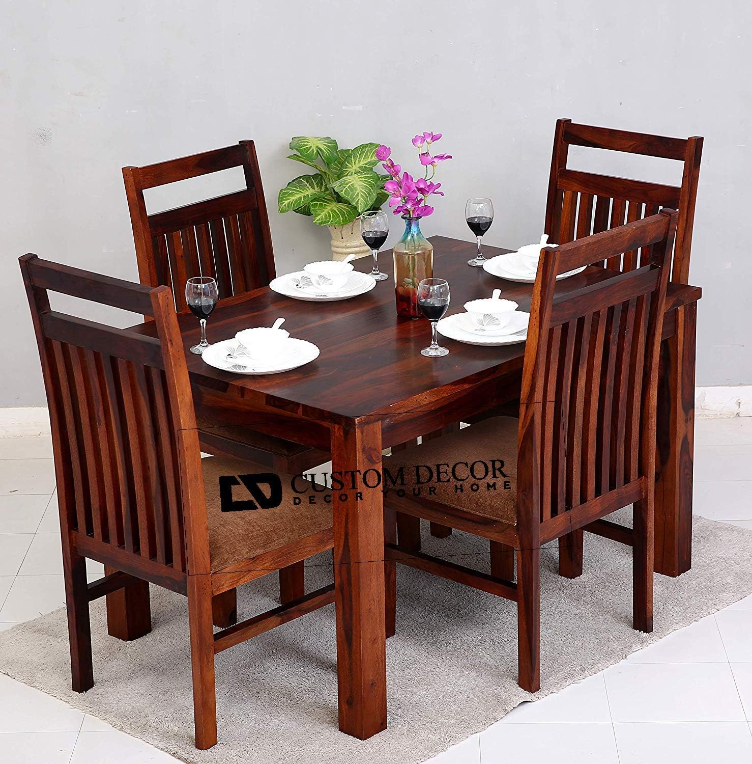 RECTART sheesham Wood Standard Dining Table 4 Seater | Wooden Dining ...