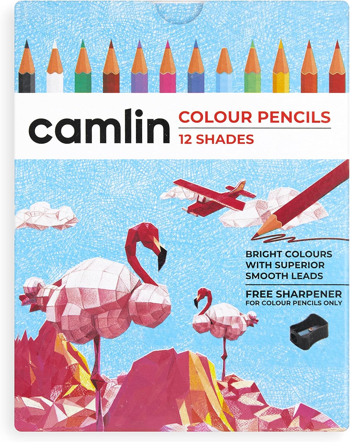 Camel Color Pencil Half Size With Sharpener - 12 Shades : Amazon.ae: Beauty
