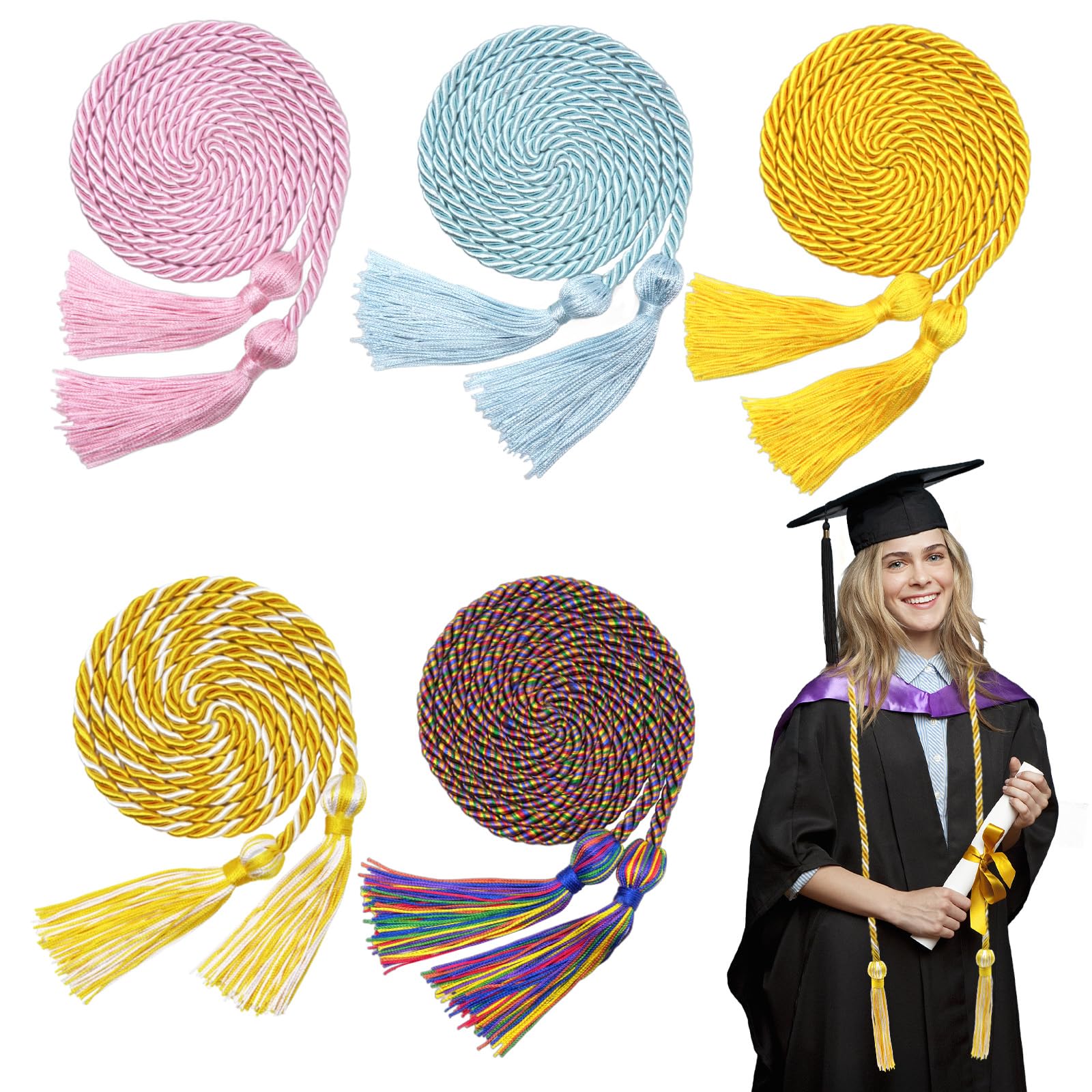 Amazon.com: 5 Pcs Graduation Honor Ropes Cords Yarn Honor Cords with ...