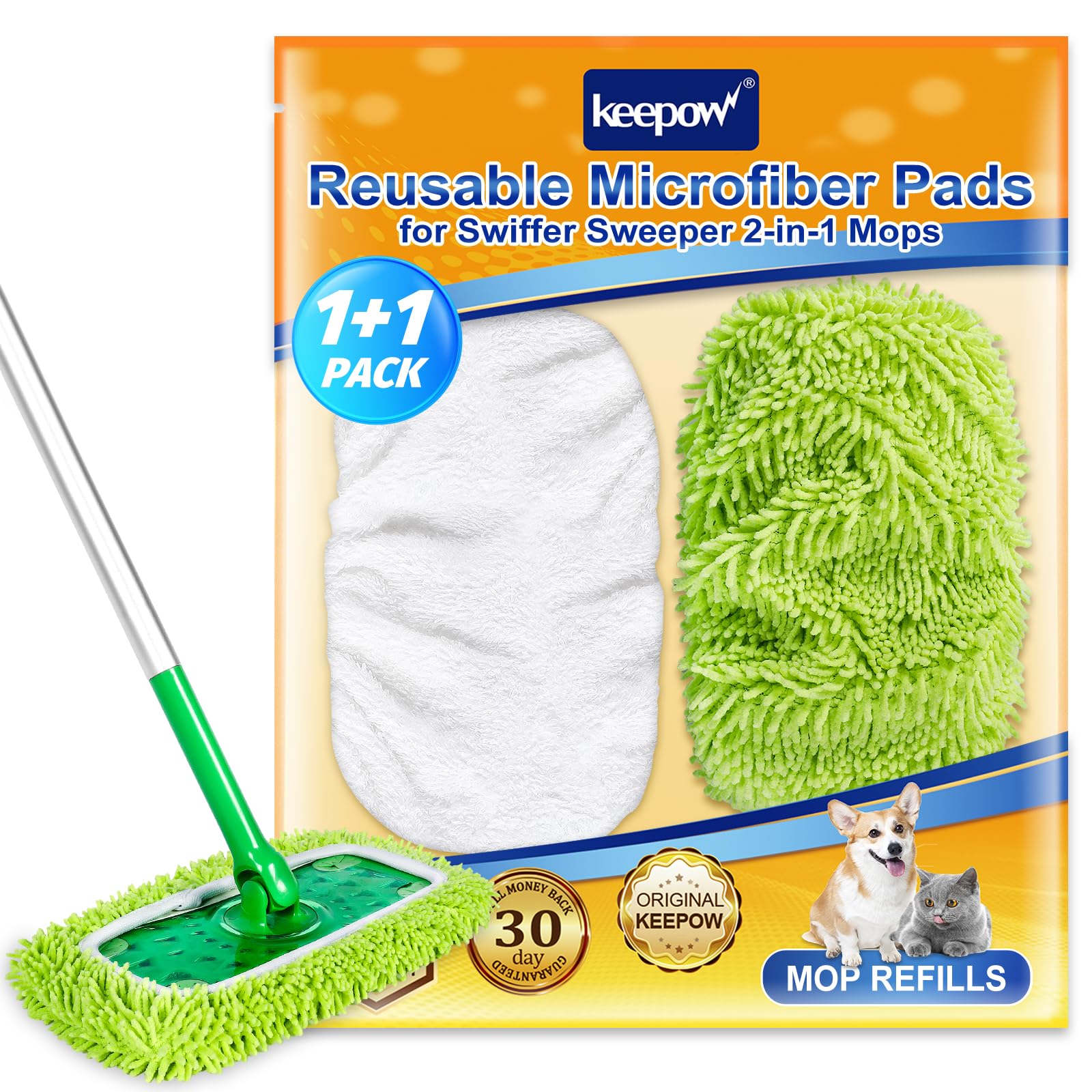 Amazon.com: KEEPOW Reusable Dry Sweeping Cloths Compatible with Swiffer ...