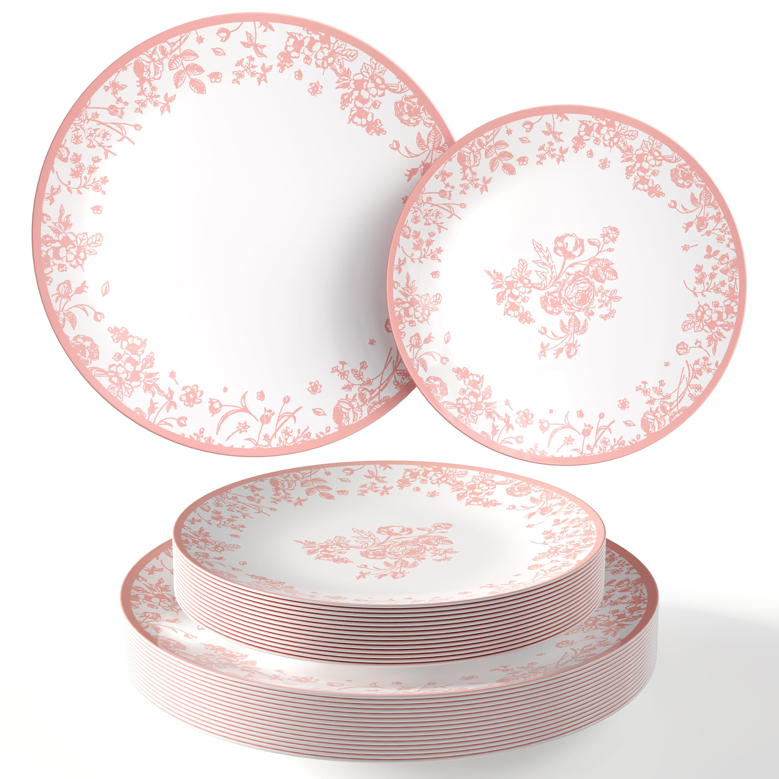 Amazon.com: Trendables 80 Piece Plastic Disposable Plates Set (40 ...