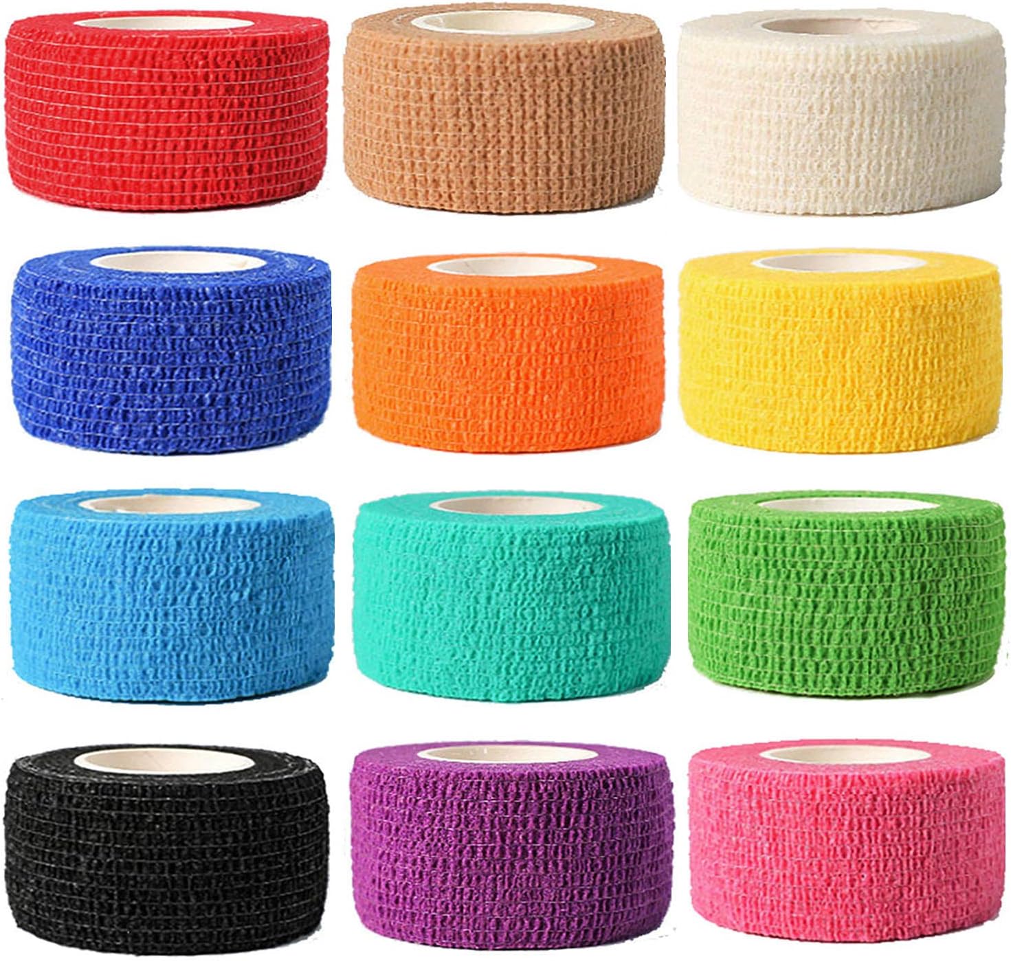 Amazon.com: 12 Pack 2" x 5 Yards Self Adhesive Elastic Bandage Wrap ...