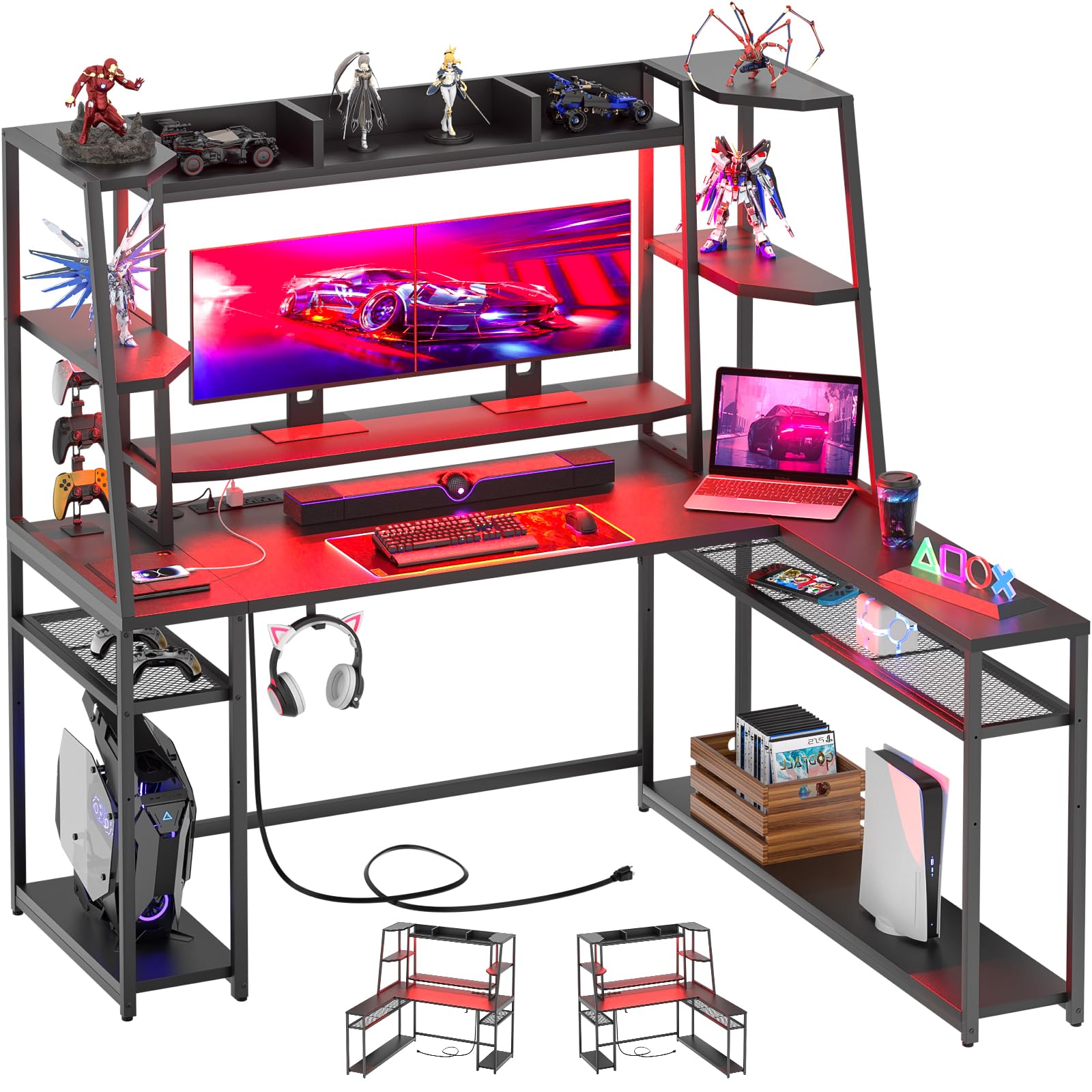 Armocity L Shaped Gaming Desk With Hutch 63 L Desk | Desertcart Australia