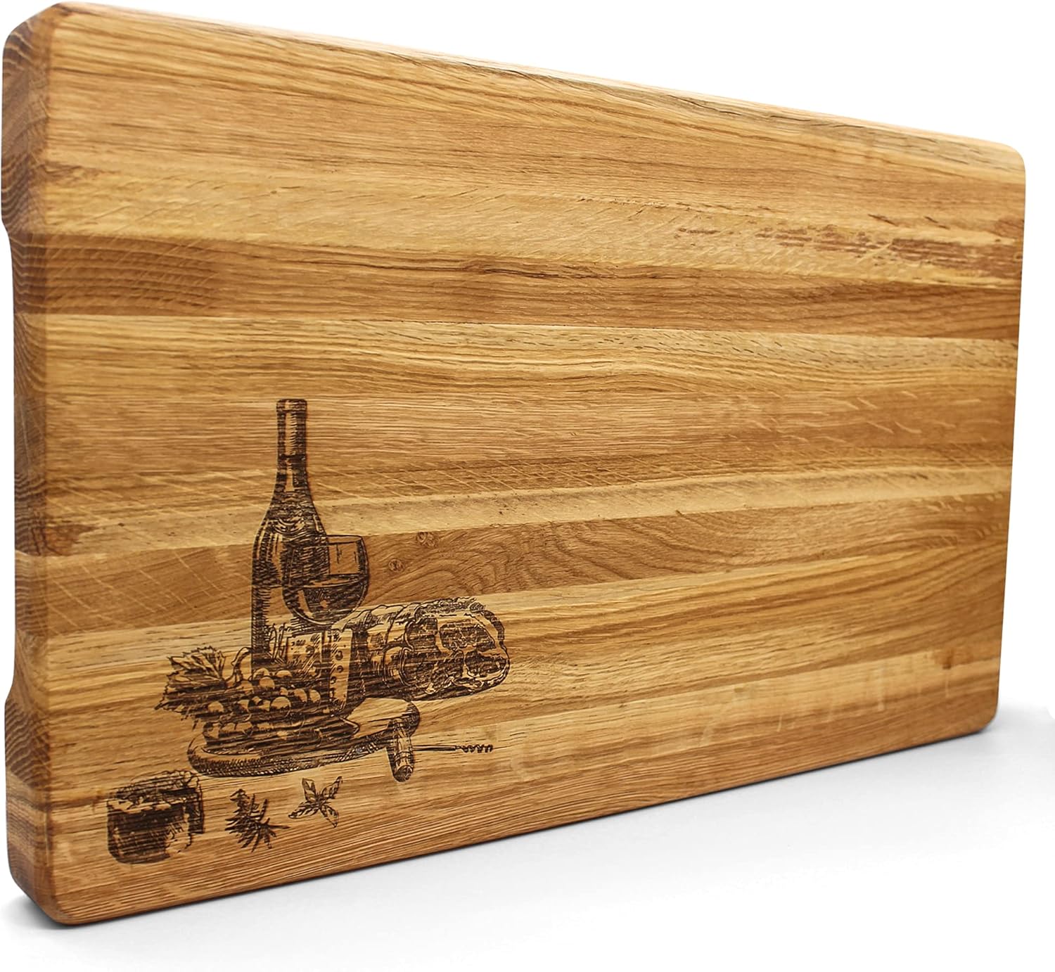 LOBHAIN Schneidebrett/Hackblock [extra groß] aus Eichen Holz mit edlem ...