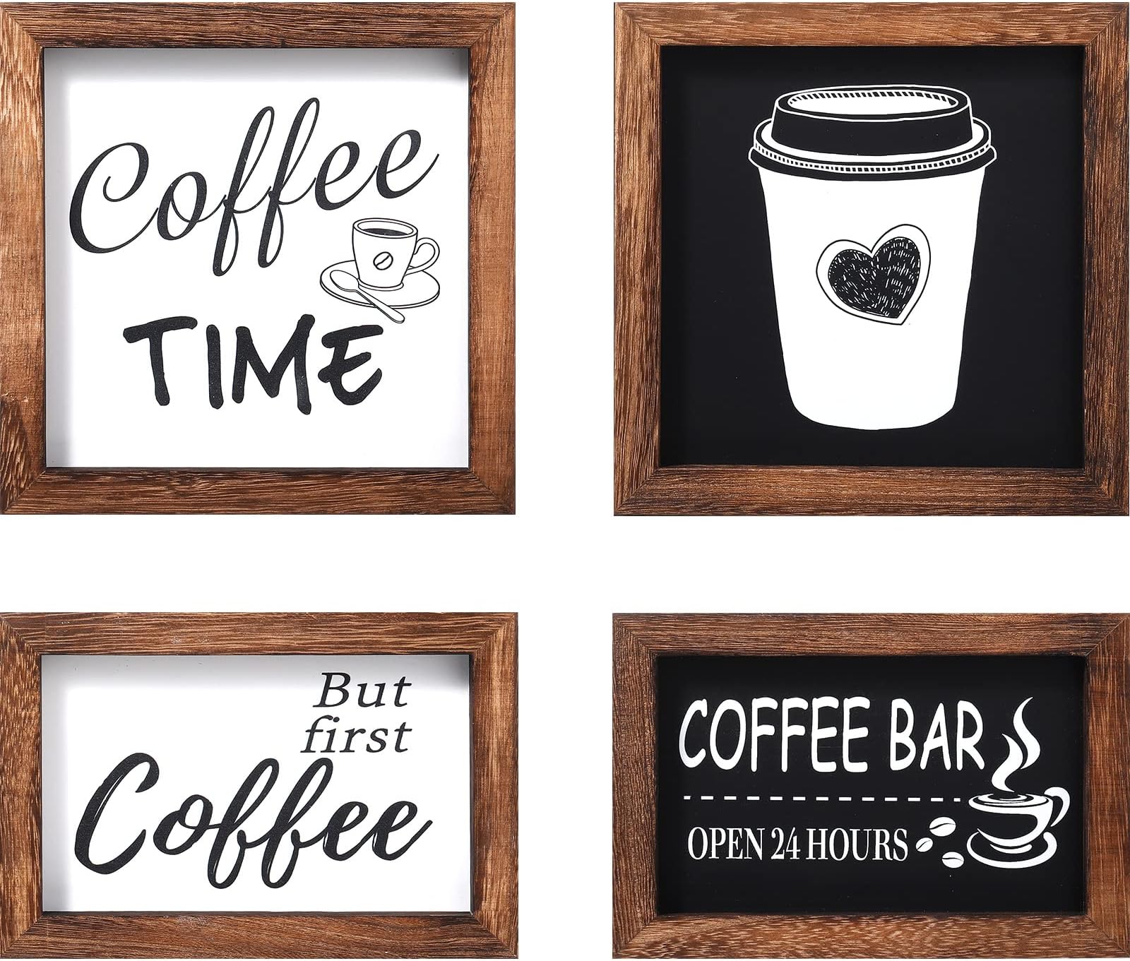 Amazon.com: Woanger 6 Pcs Mini Coffee Bar Sign Wooden Farmhouse Coffee ...