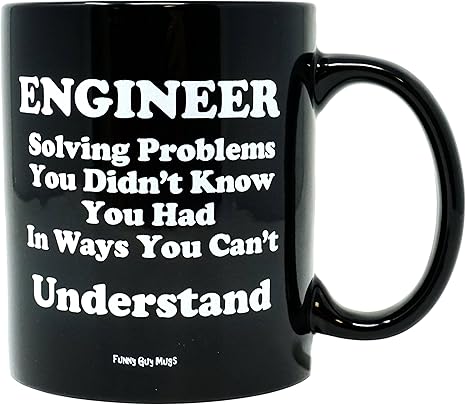 Amazon.com: Funny Guy Mugs Engineer Solving Problems Ceramic Coffee Mug ...