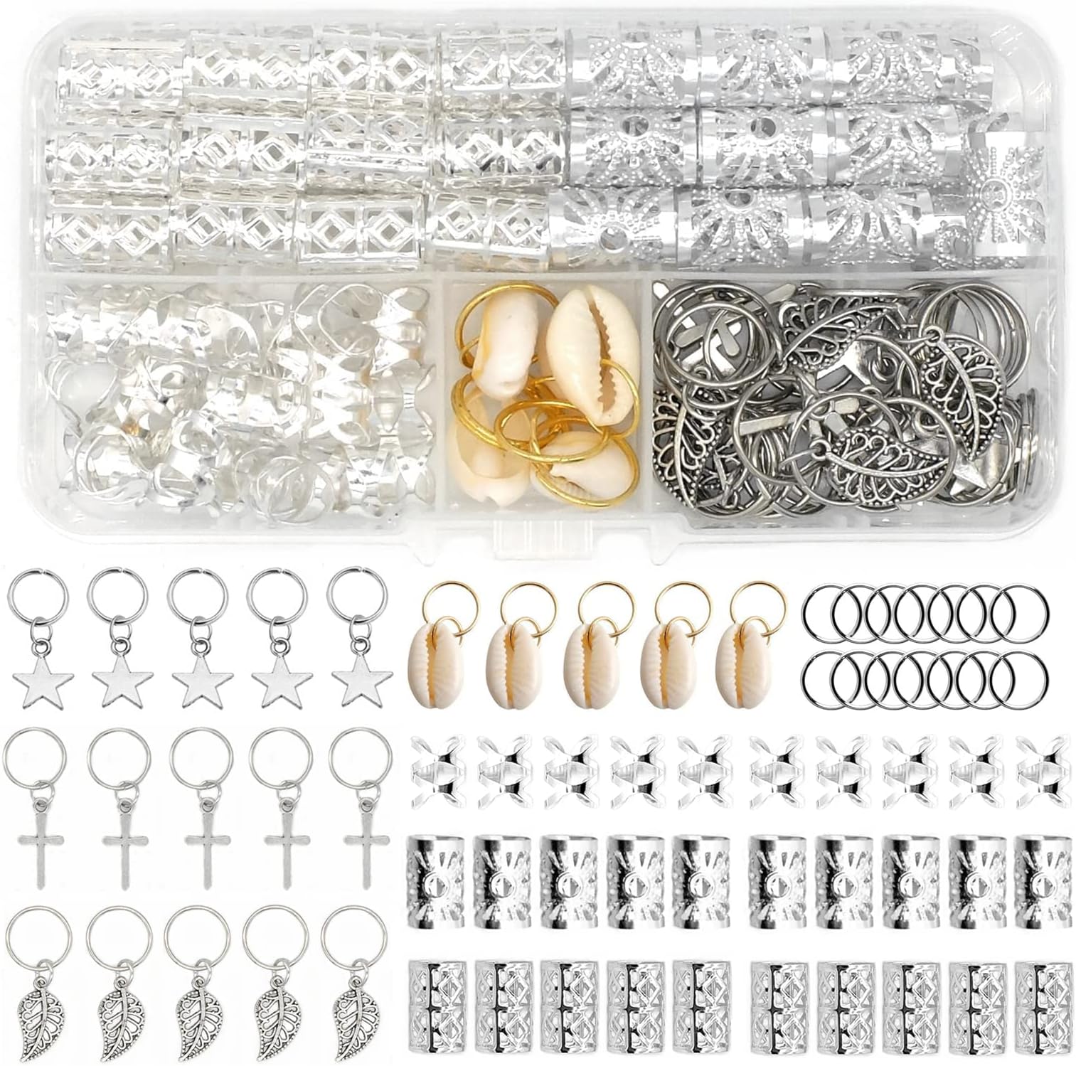 Amazon.com : 170 Pieces Hair Jewelry for Braids Locs Dreadlocks Beads ...