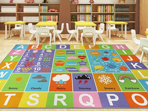 Amazon.com: Capslpad Classroom Rug Elementary 6.6' x 9.8' Kids Carpet ...
