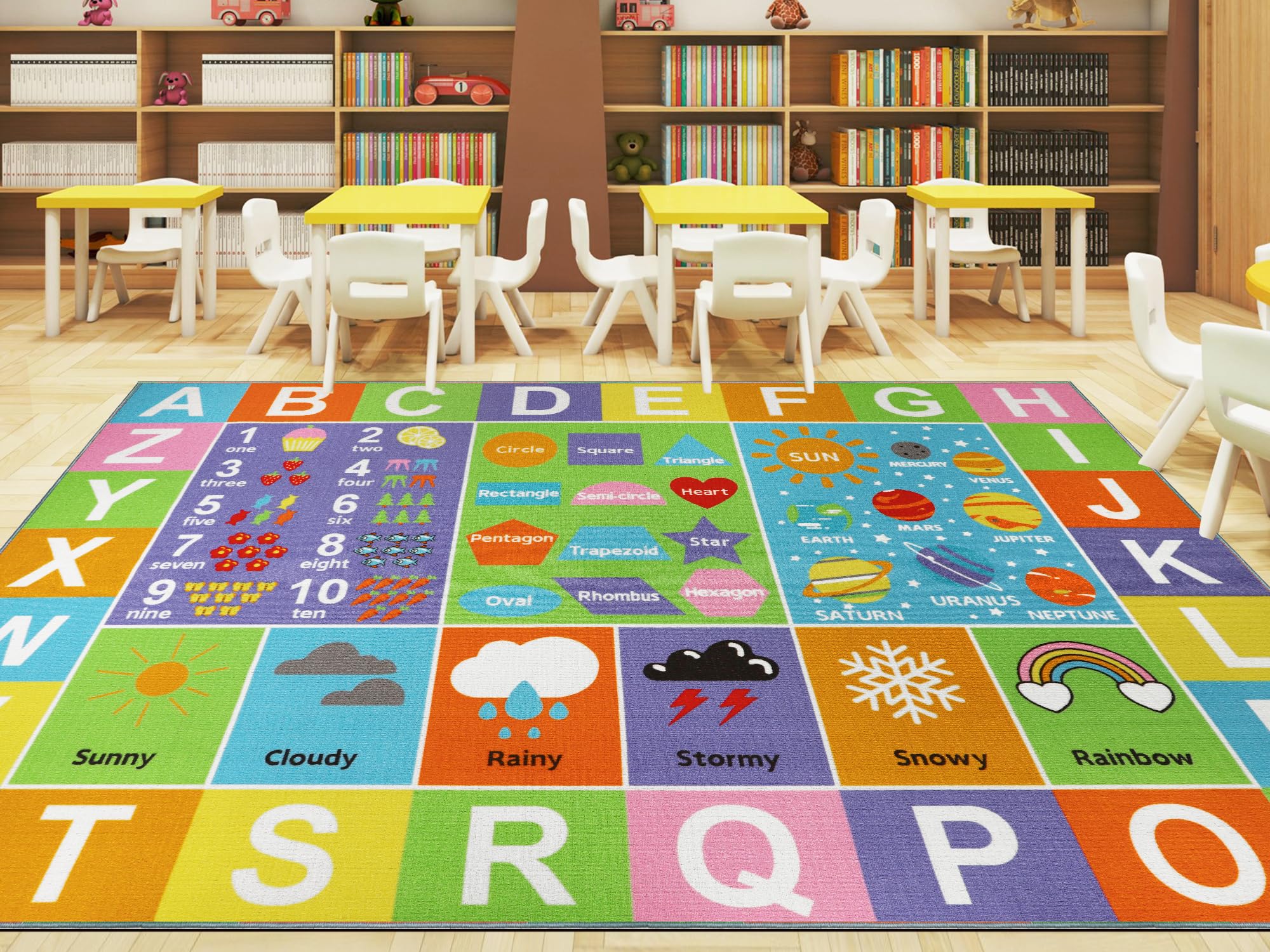 Amazon.com: Capslpad Classroom Rug Elementary 6.6' x 9.8' Kids Carpet ...