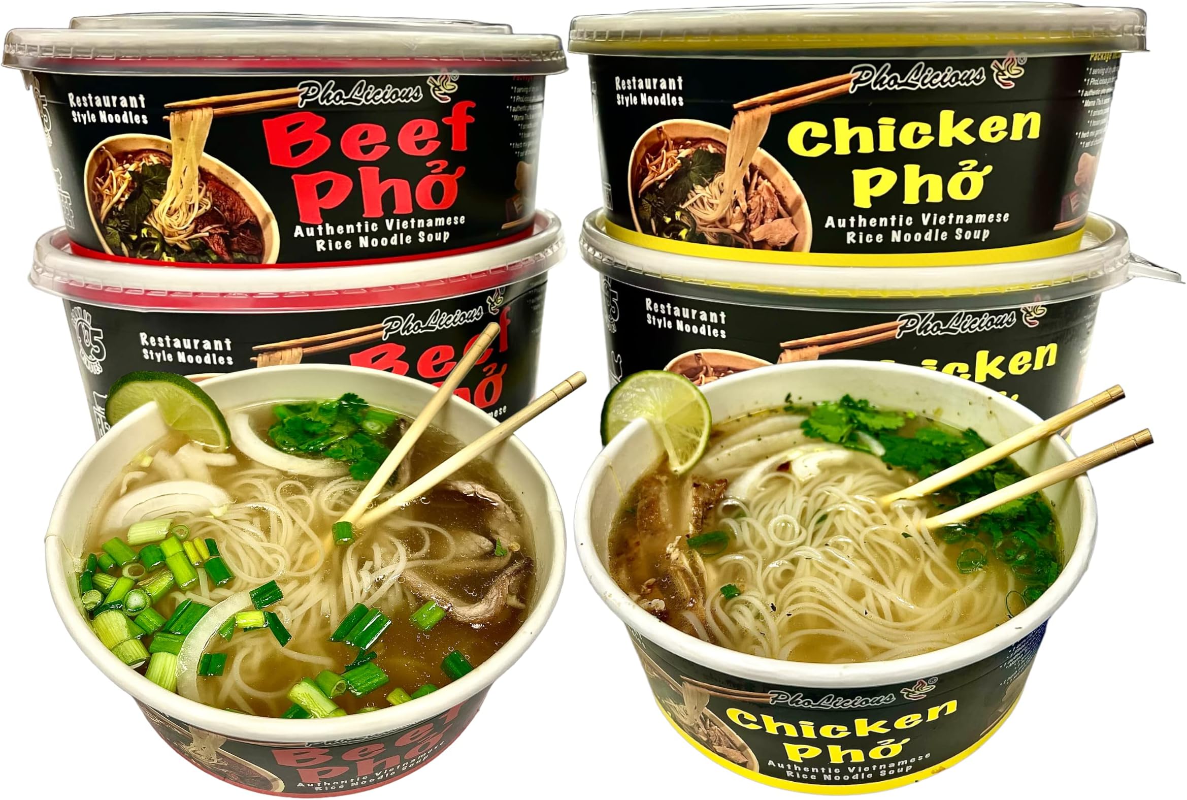 Amazon.com : Instant Pho Beef/Chicken Combo Pack of 4 / Authentic ...