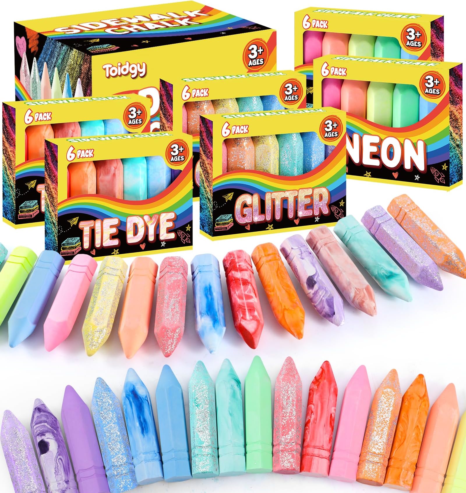 Amazon.com: Crayola Washable Sidewalk Chalk for Kids, Long Lasting ...