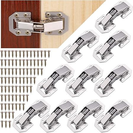 DOBOGA 4-Pack Hidden Hinges for Cabinet Doors Frameless, Concealed ...