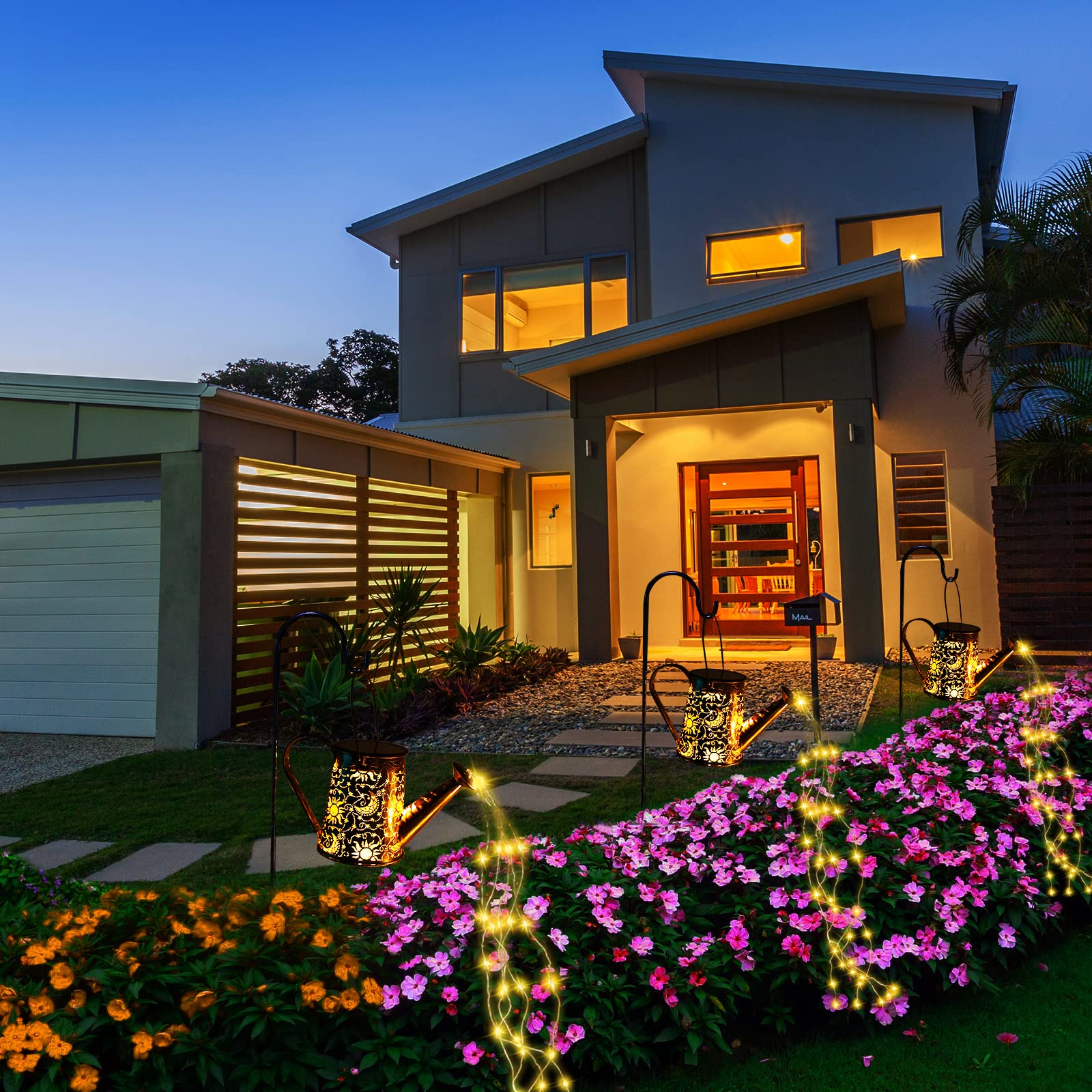 ANGMLN Solar Watering Can Lights Outdoor Garden Decorations, Solar ...