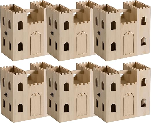 Amazon.com: 6 Pack: 12.5”; Wooden Play Castle by Make Market® : Toys ...