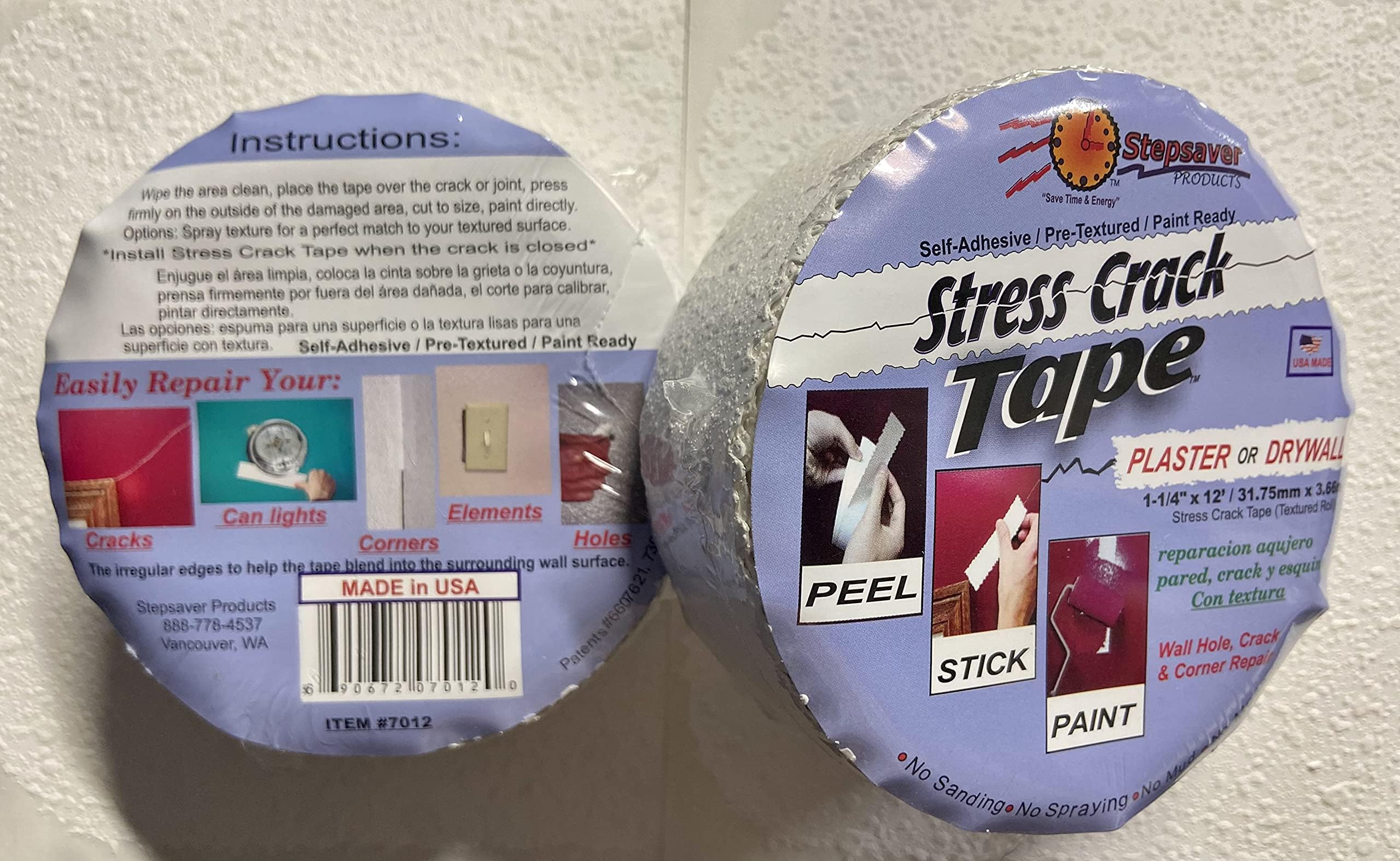 Stepsaver Products Self Adhesive Stress Crack Tape (1.25'' x 12 ...