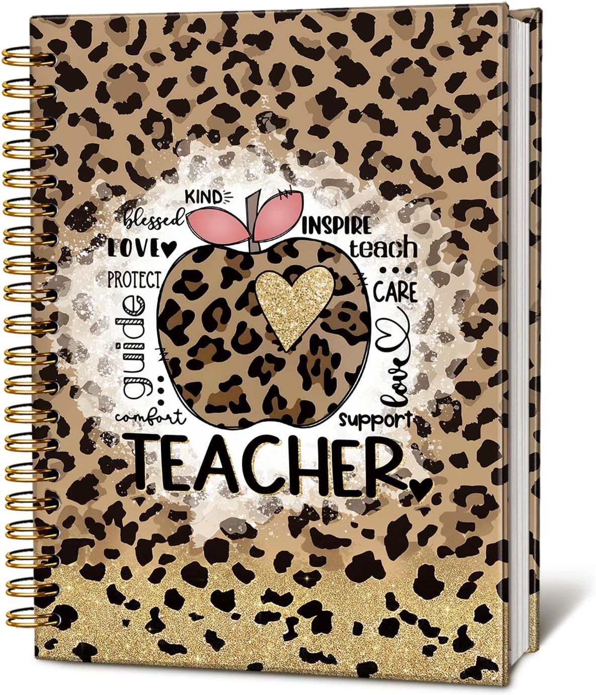 Amazon.com : LIANGW Teacher Notebook Journal - Leopard Print Spiral ...