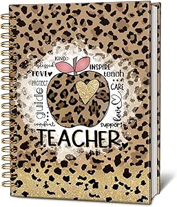 Amazon.com : LIANGW Teacher Notebook Journal - Leopard Print Spiral ...