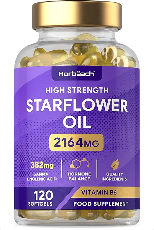 Starflower Oil Capsules 2164mg | Borage Oil Capsules | GLA and Vitamin ...
