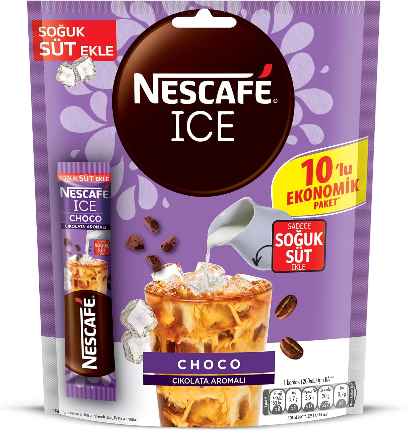NESCAFÉ Milky Ice Choco Çikolata Aromalı 10'lu Paket (10x10.6 G ...
