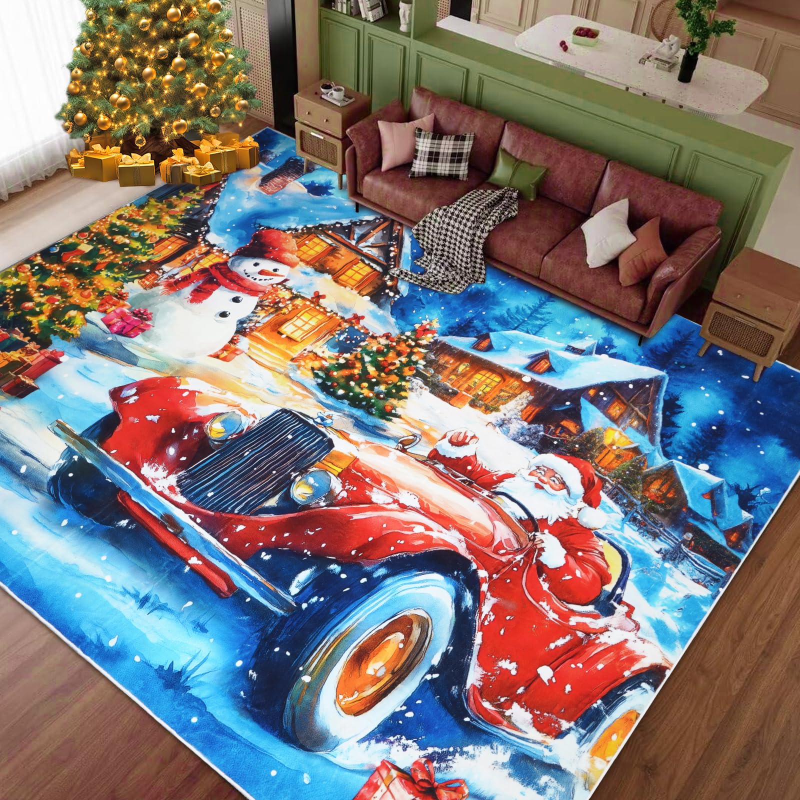 Amazon.com: FRAMICS Christmas 8 × 10 Area Rug for Living Room Bedroom ...