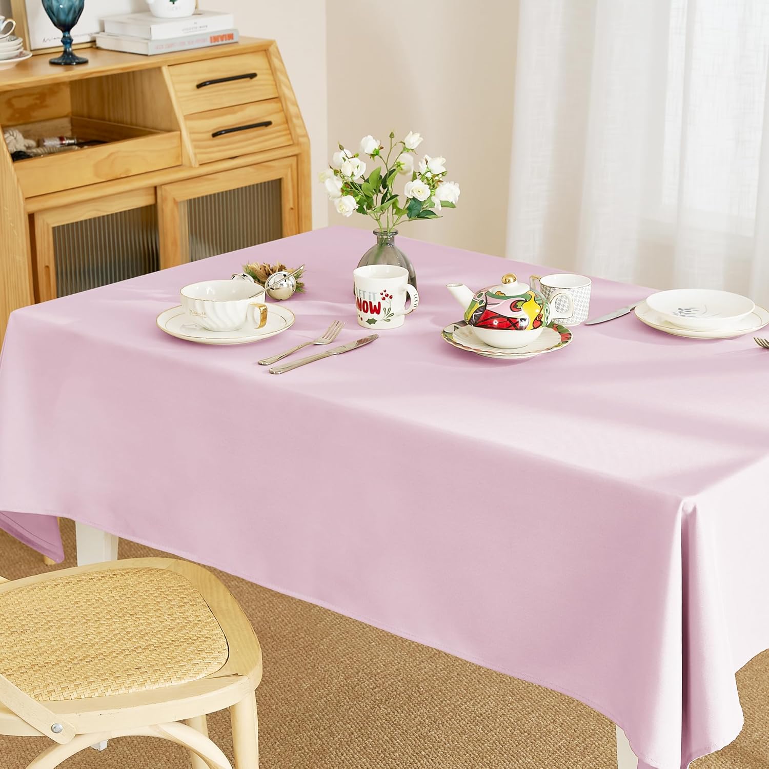 Amazon.com: RYB HOME Tablecloth Waterproof - Rectangle Table Liners ...